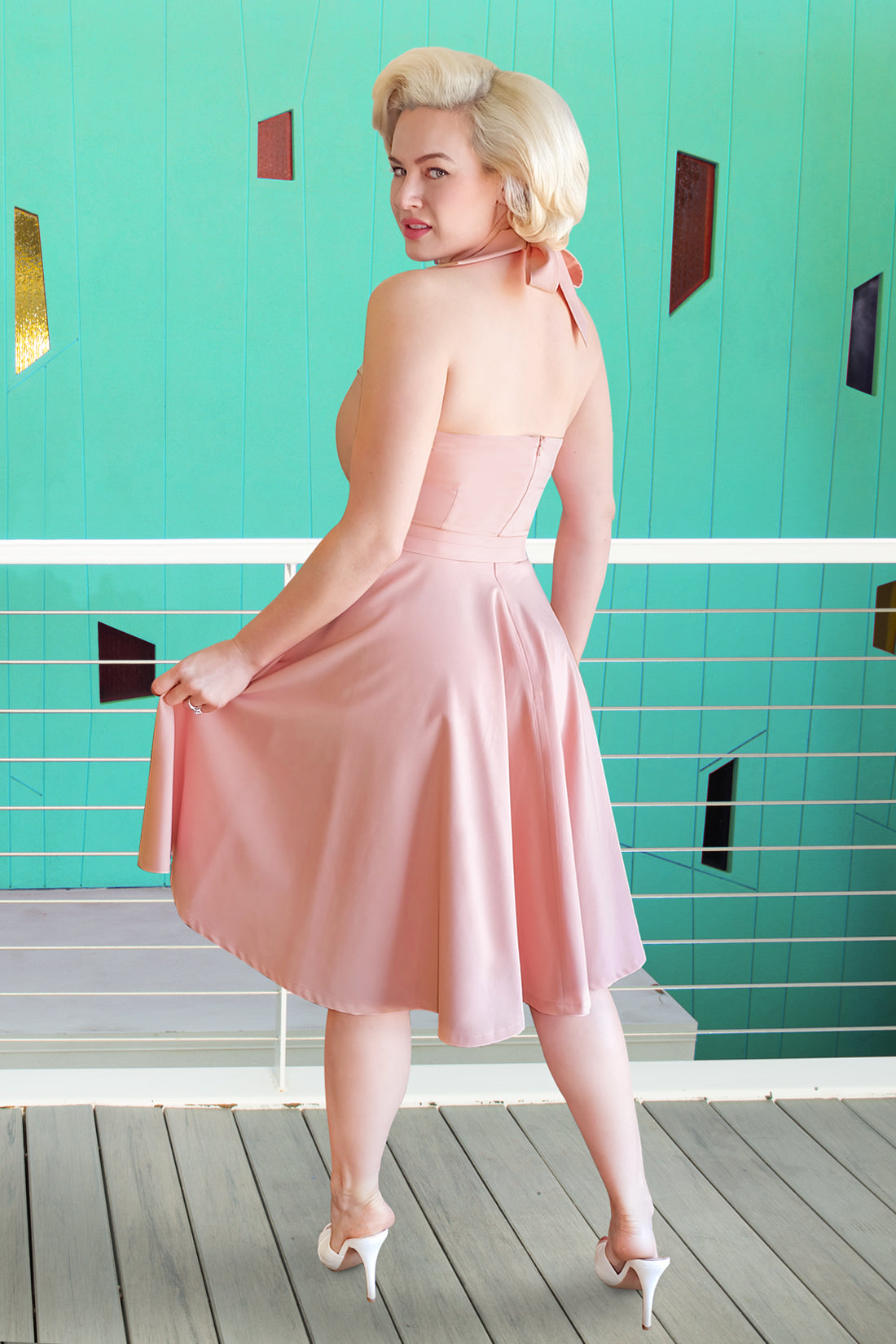 Alice Swing Dress in Soft Pink – Glamour Bunny